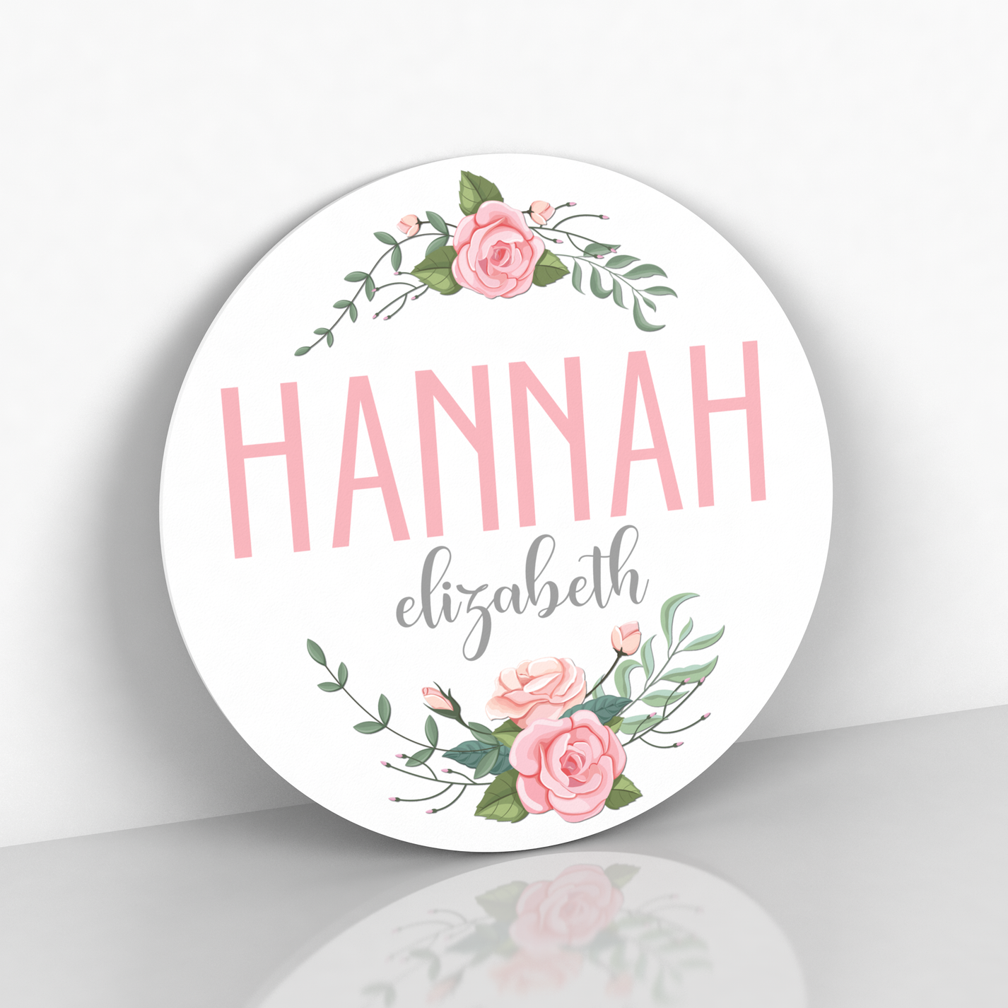 Nursery Name Sign for Girl Floral- Round Floral Name Sign – Letters by ...